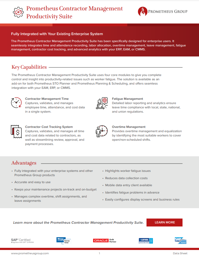 Contractor Management Productivity Suite | Prometheus Group Contractor Management Productivity Suite | Prometheus Group